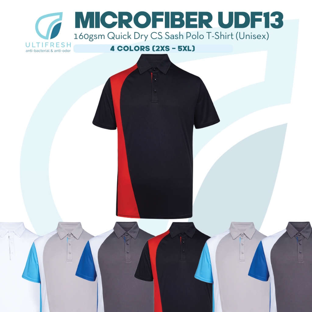 ULTIFRESH Microfiber Interlock Cs Sash Jersey Plain Polo T-Shirt Unisex ...