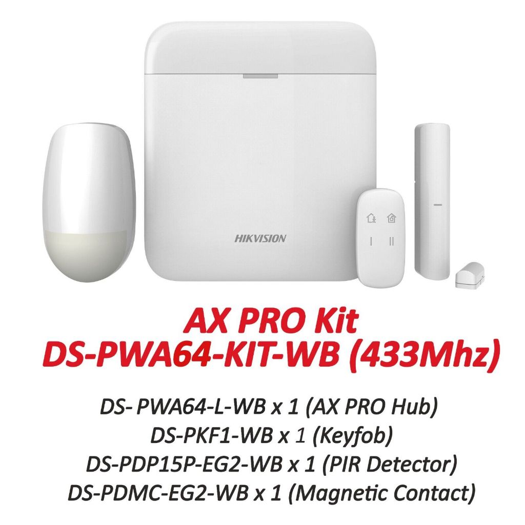 HIKVISION DS-PWA64-Kit-WB Alarm AX PRO 433MHz Wireless Control Panel ...