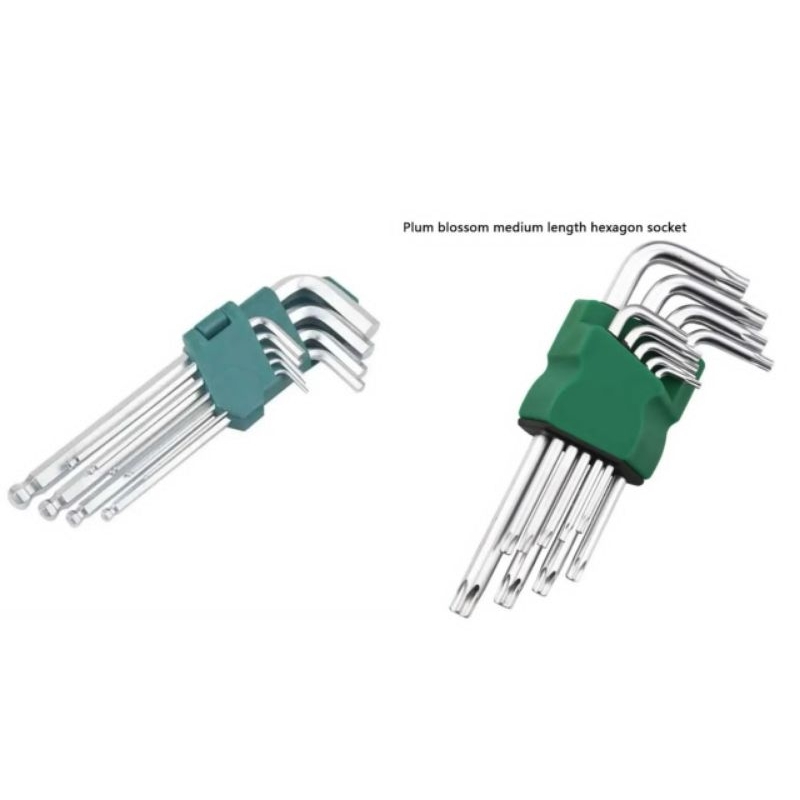 9Pcs Allen Key Durable Ball Point Hex Hexagon A-KEY SET Extra Long Arm ...