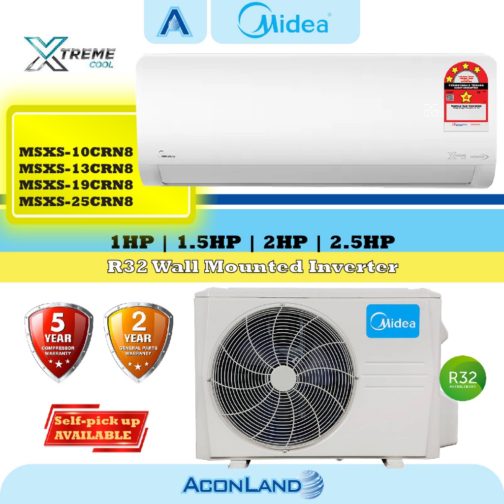 MIDEA Inverter Xtreme Save R32 Air Conditioner - 1.0HP/1.5HP/2.0HP/2.5HP | Shopee Malaysia
