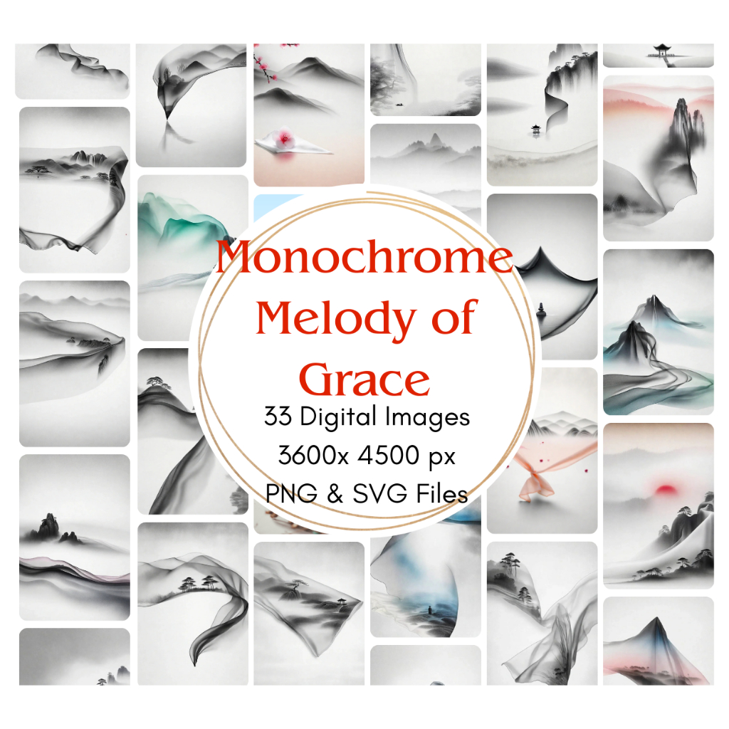 [Digital Art] Graceful Monochrome, Printable DecoArt, PNG SVG, Space ...