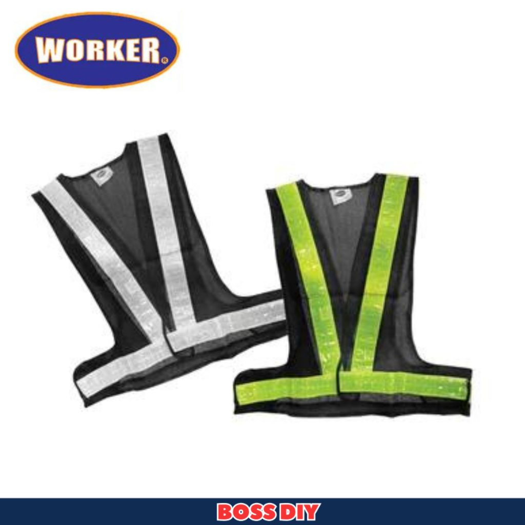 Worker Safety Coat with Green V-Shape Reflective Strip Vest Velcro ...
