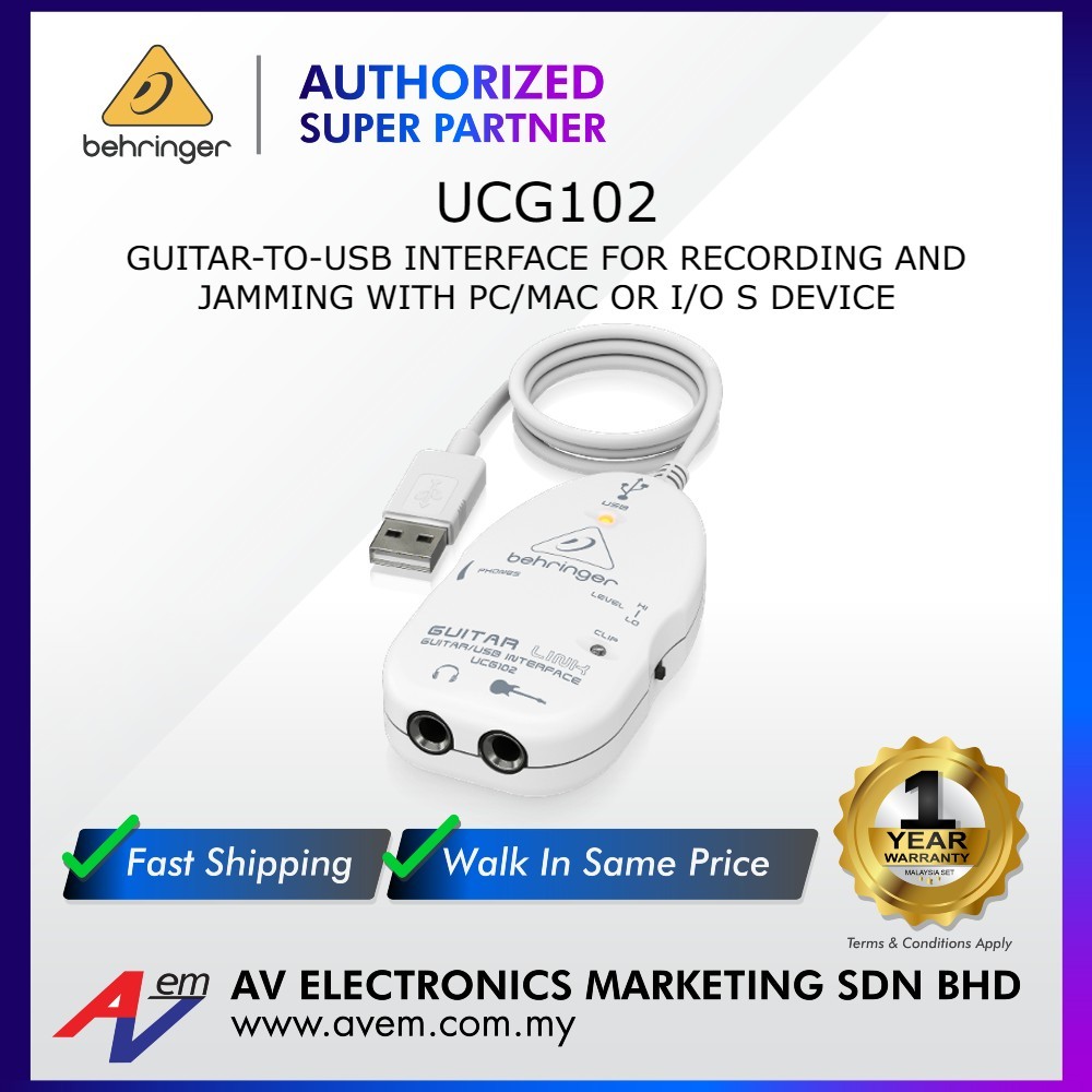 BEHRINGER GUITAR LINK UCG102 The Ultimate Guitar-to-USB Interface for ...