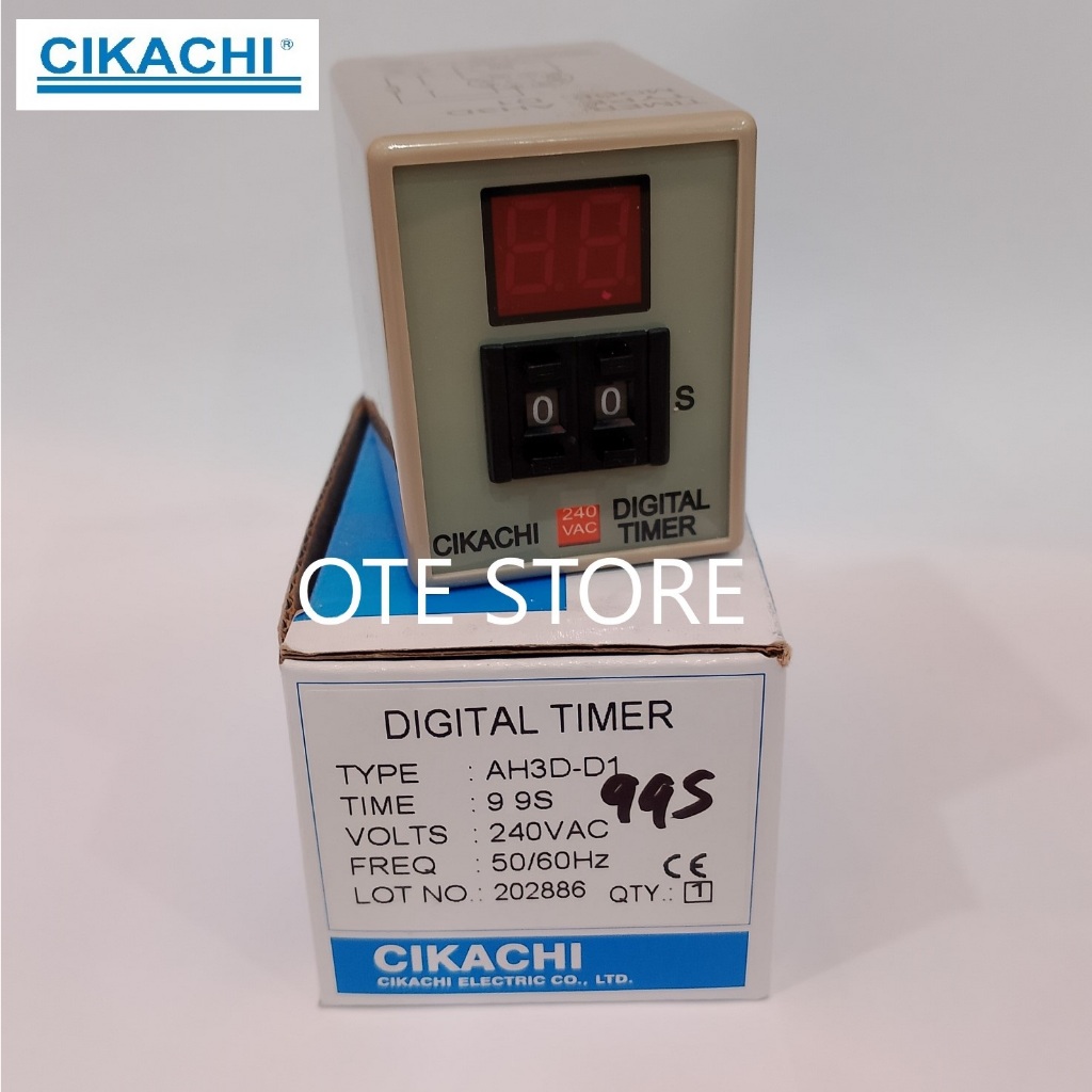 CIKACHI (CKC) AH3D-D1 240VAC DIGITAL TIMER RELAY (Seconds / Minutes ... CIKACHI (CKC) AH3D-D1 240VAC DIGITAL TIMER RELAY (Seconds / Minutes ...