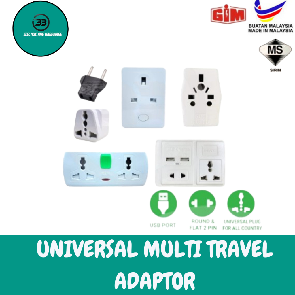 【SIRIM】3PIN 3 WAY ADAPTOR ADAPTER ADAPORT WITH SWITCH USB SOCKET OUTLET ...