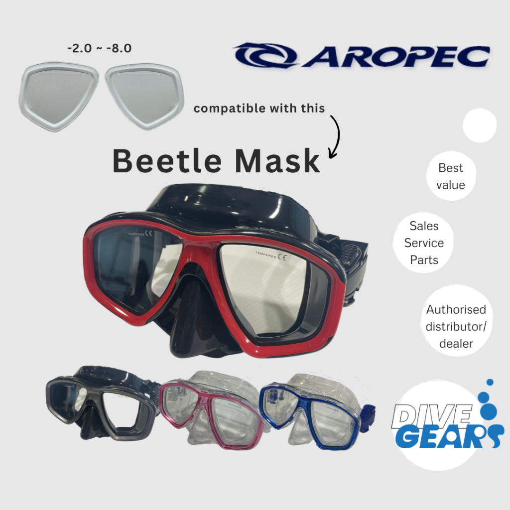 Aropec Beetle Mask Dual Lens Mask with Free Mask Box Scuba Diving ...