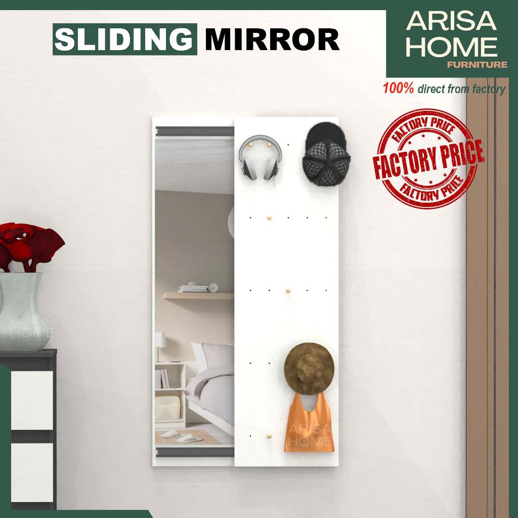 ArisaHome Sliding Invisible Mirror Cermin Panjang Hidden Wall Mirror ...
