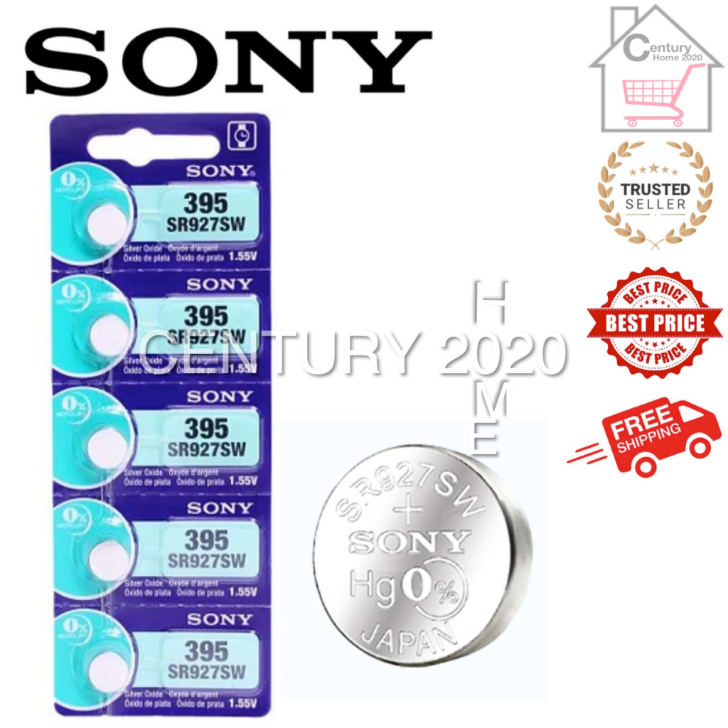 SONY 399/395 Silver Oxide SR927/W/SW 0% Hg Mercury Free Watch Battery ...