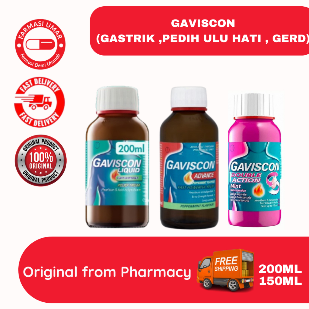 GAVISCON LIQUID 200ML / ADVANCE 150ML / DOUBLE ACTION 150ML | Shopee ...