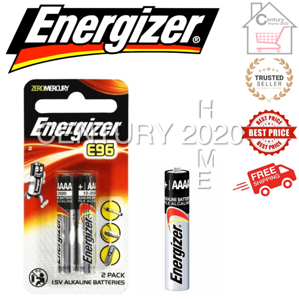 ENERGIZER Max Powerseal AAAA E96 Alkaline Battery 2pcs/pack | Shopee ...