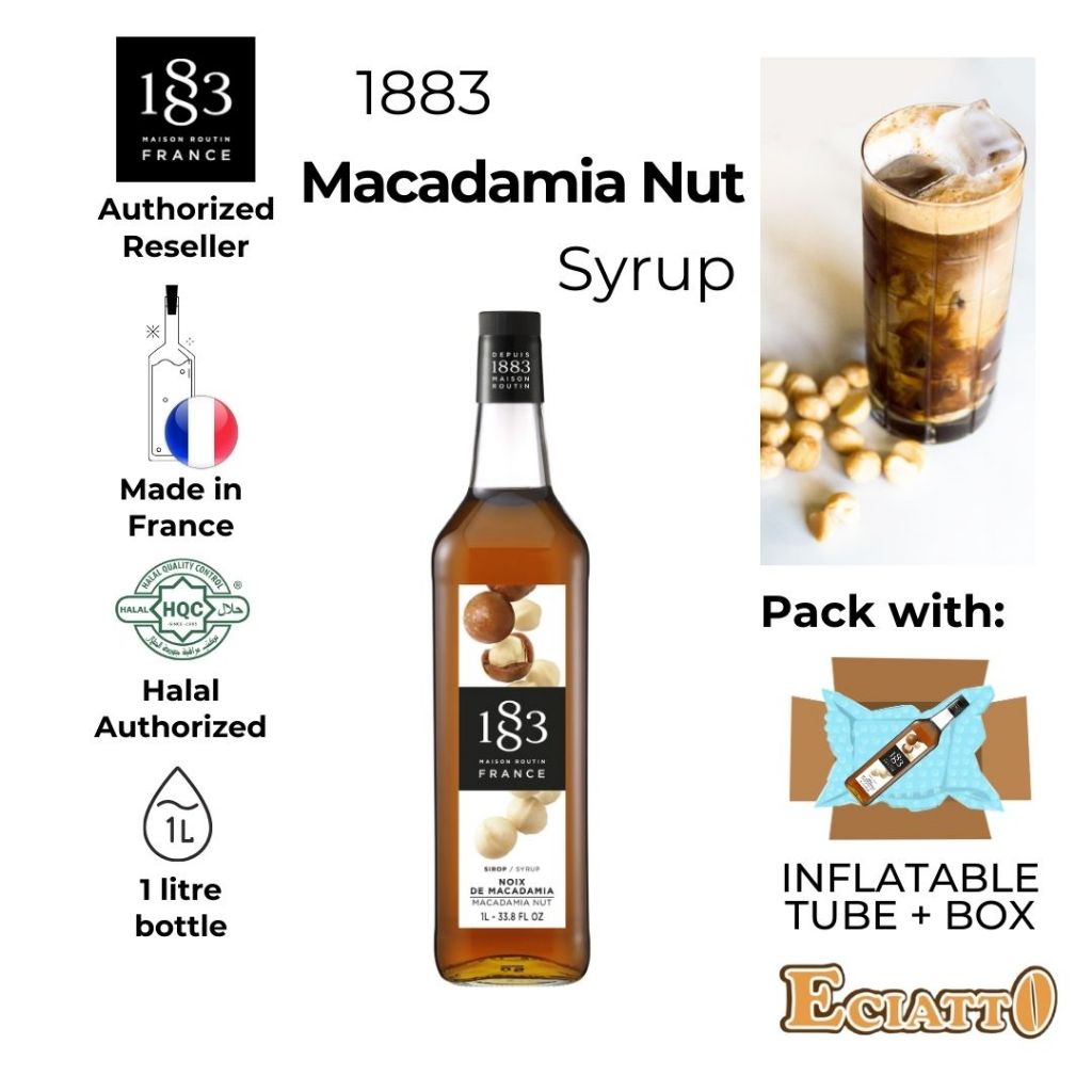 1883 MAISON ROUTIN Macadamia Nut Syrup 1L For Coffee Halal Macadamia Nut Kacang Macadamia Nuts ...