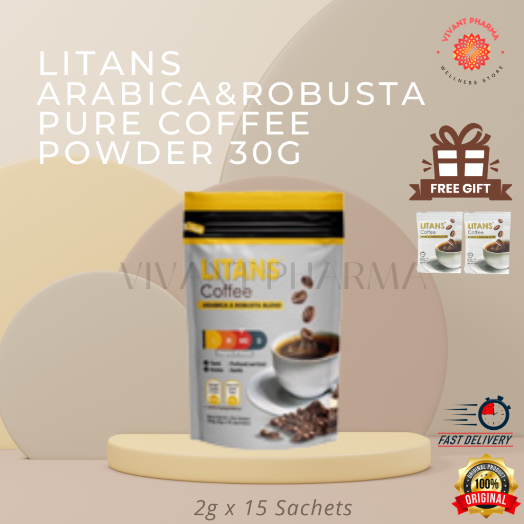 Litans Arabica & Robusta Pure Coffee Powder 30g (2g x 15 Sachets) | Shopee Malaysia
