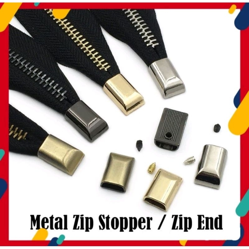 Quality Metal Zip End Zip Stopper With Screw Zip End Stopper | Shopee ...