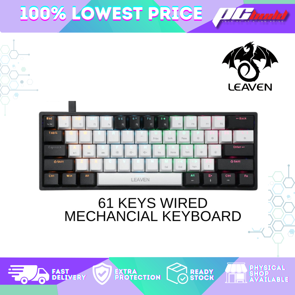 LEAVEN K620 61 KEYS RGB TYPE C GAMING MECHANICAL KEYBOARD | Shopee Malaysia