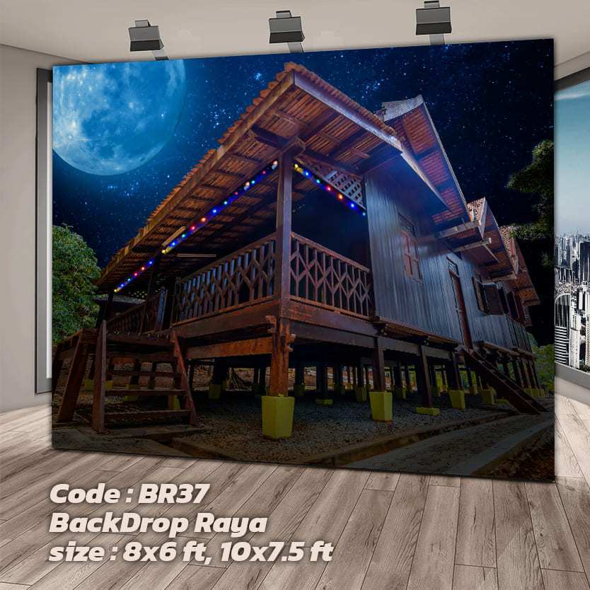 BACKDROP HIASAN DEKO HARI RAYA RUMAH KAMPUNG PELBAGAI DESIGN TERKINI ...