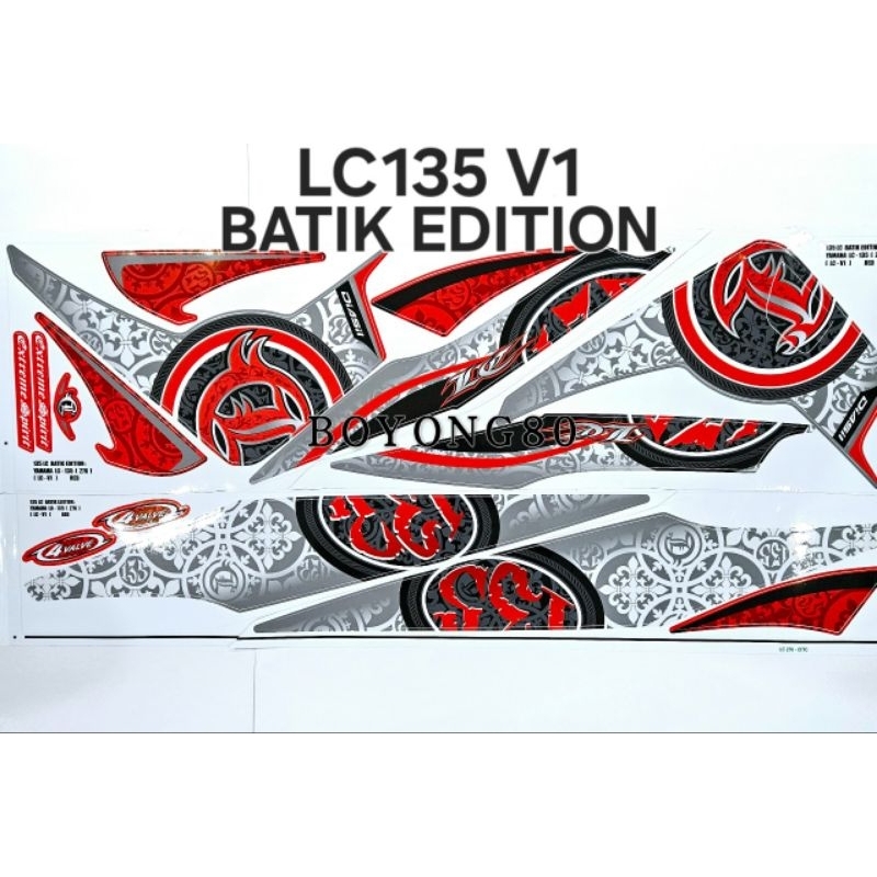 YAMAHA LC135 V1 BATIK EDITION ( 276 ) BODY STICKER ( READY STOVCK ...