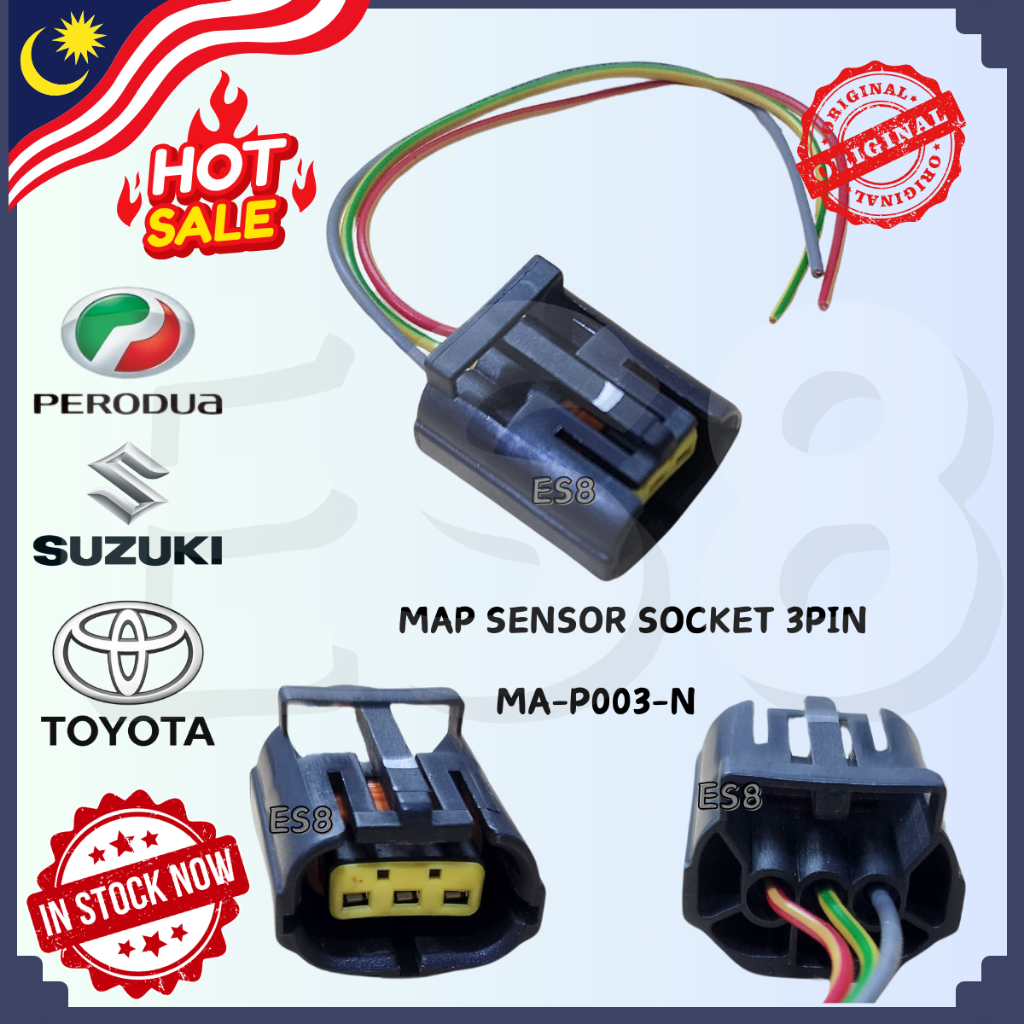 Kelisa kenari kancil K4 Map Sensor Socket 3pin Suzuki Toyota | Shopee ...