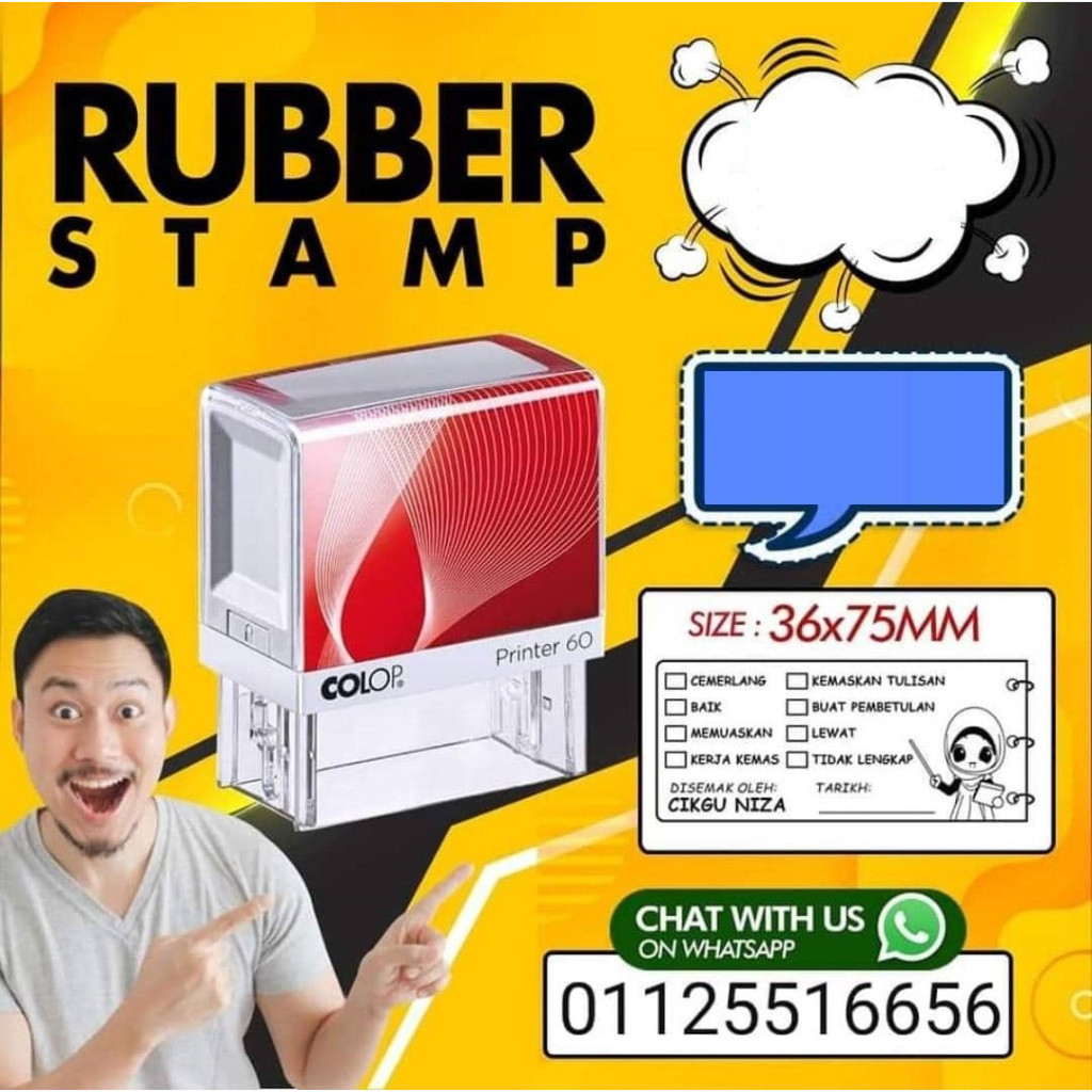 Rubber Stamp Colop Custom P20|P30|P40|P50 / Rubber Stamp murah / Self-Inking Stamp/cop murah/cop ...