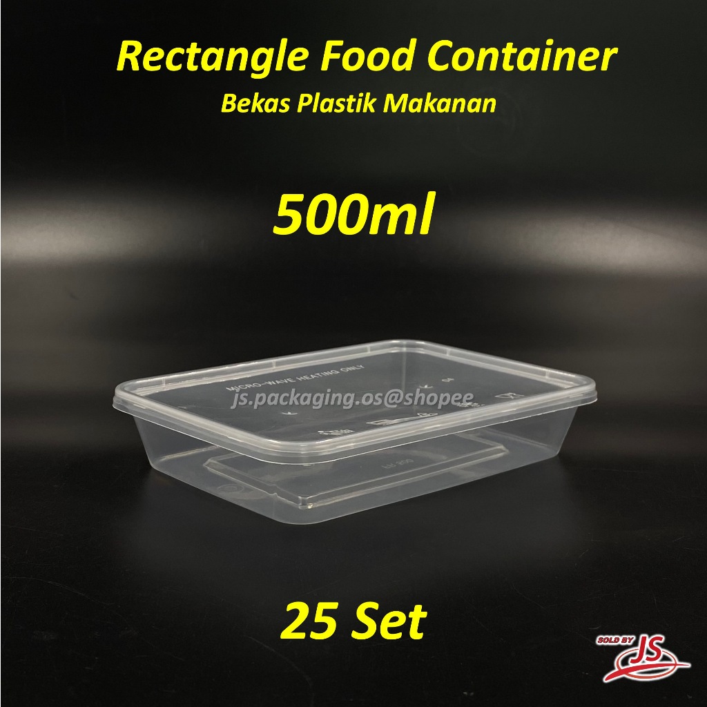 BEKAS PLASTIK MAKANAN 500ml/650ml/750ml/1000ml Rectangular Disposable ...