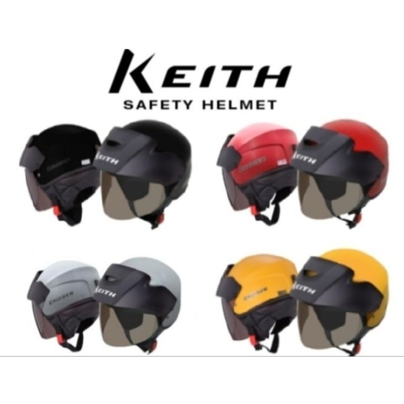 KEITH CRUISER V3 HALF HELMET WITH SMOKE VISOR | Shopee Malaysia
