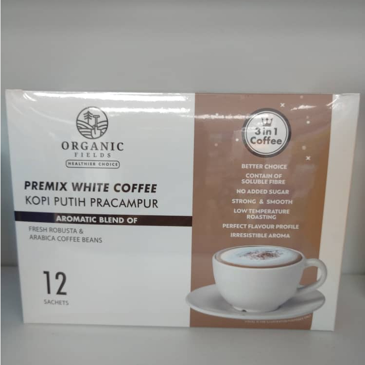 ORGANIC FIELDS PREMIX WHITE COFFEE - HALAL-exp: 2026 | Shopee Malaysia