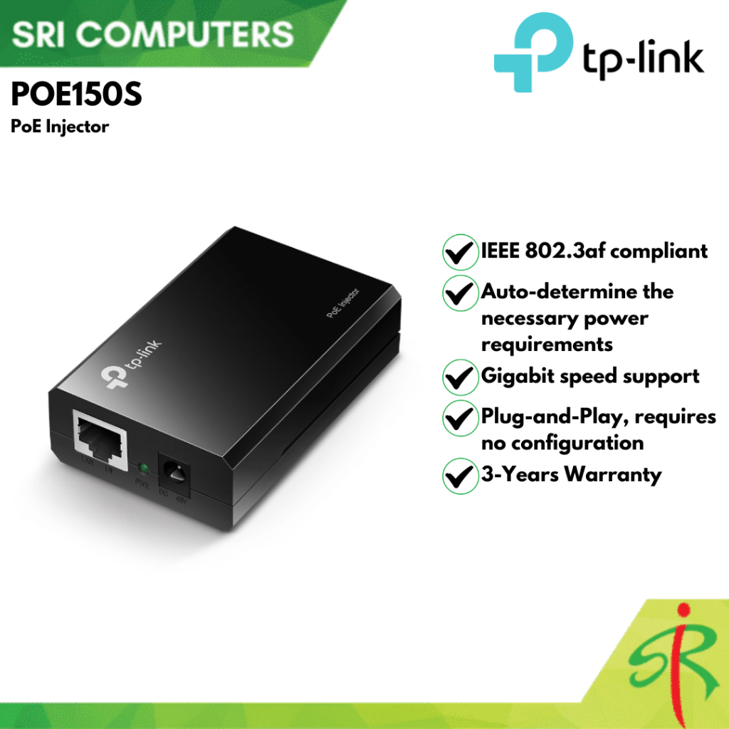 [3-YEARS WARRANTY] TP-LINK POE150S PoE Injector | Shopee Malaysia