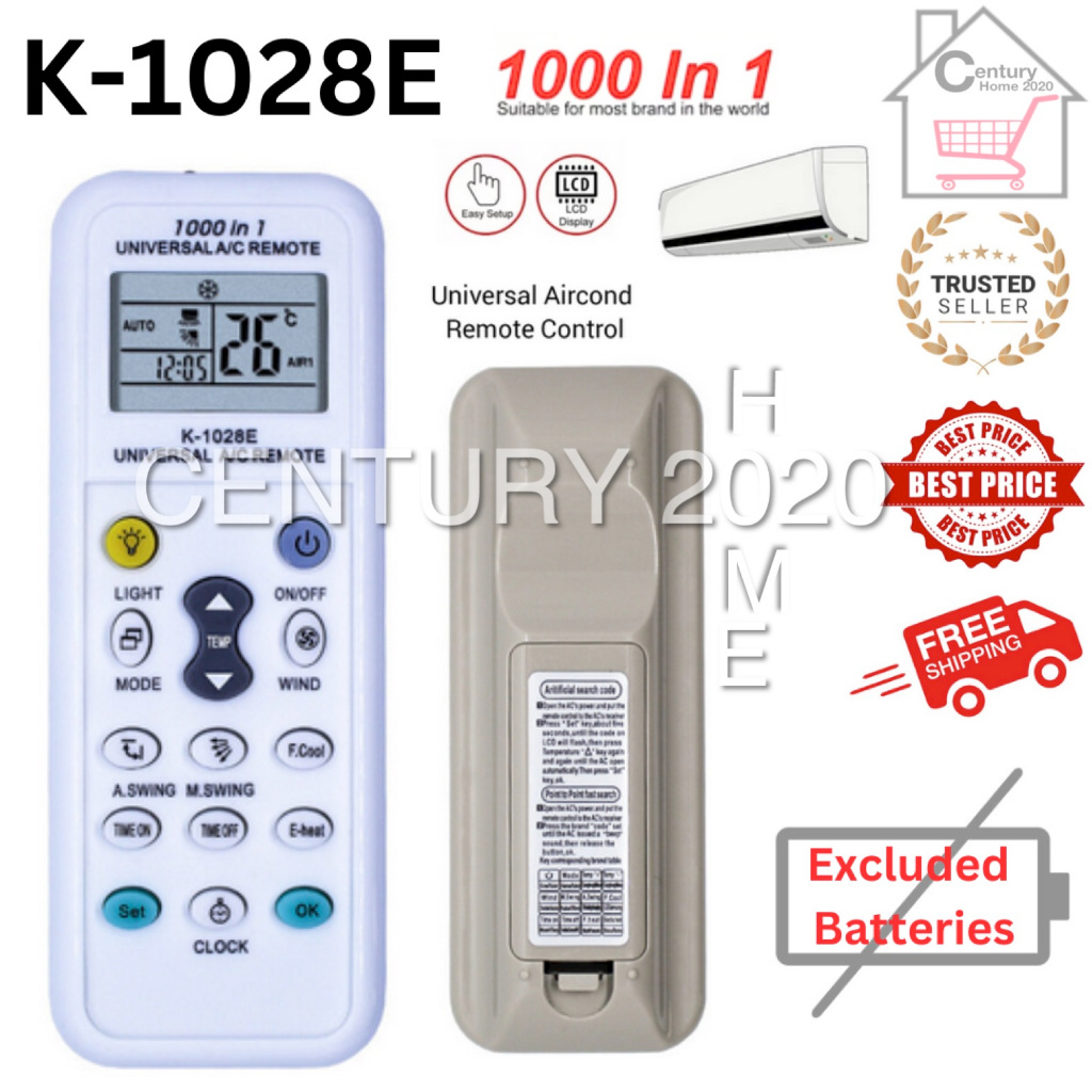 Universal 1000 In 1 Aircond Remote Control K-1028E | Shopee Malaysia
