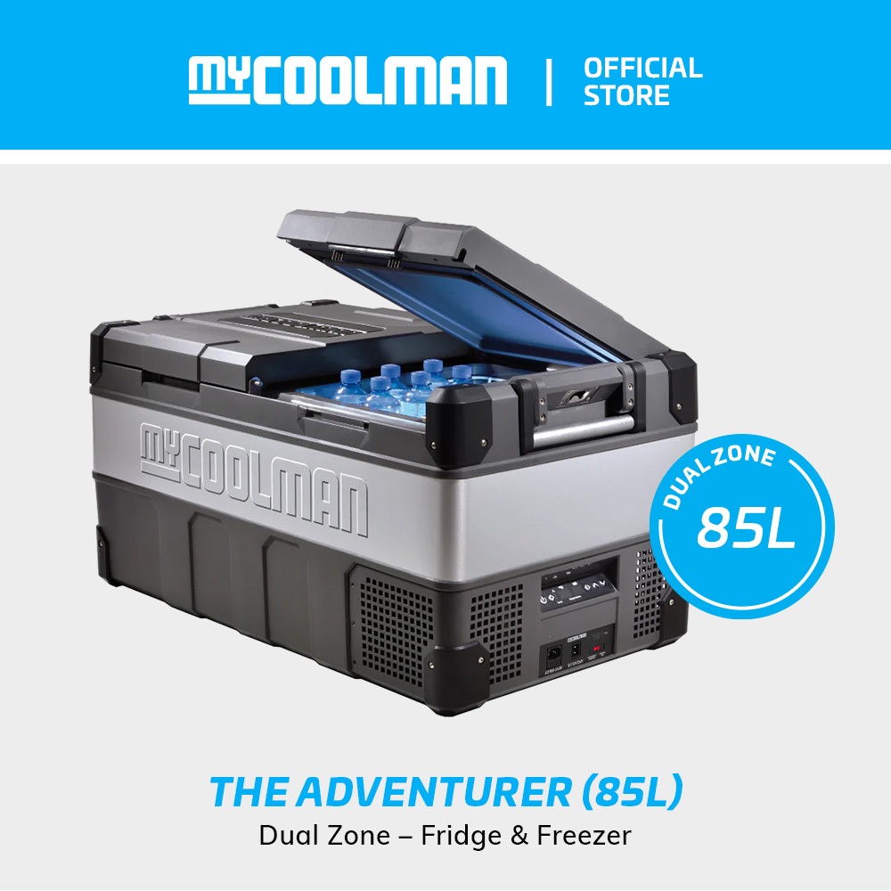 Mycoolman 85L (The Adventurer) Portable Car Refrigerator Dual Zone Electric Fridge & Freezer ...