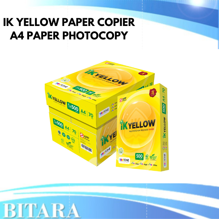 Ik Yellow Promo A4 Copier Paper 80Gsm (ONE BOX 5 REAM ) 500 sheets ...