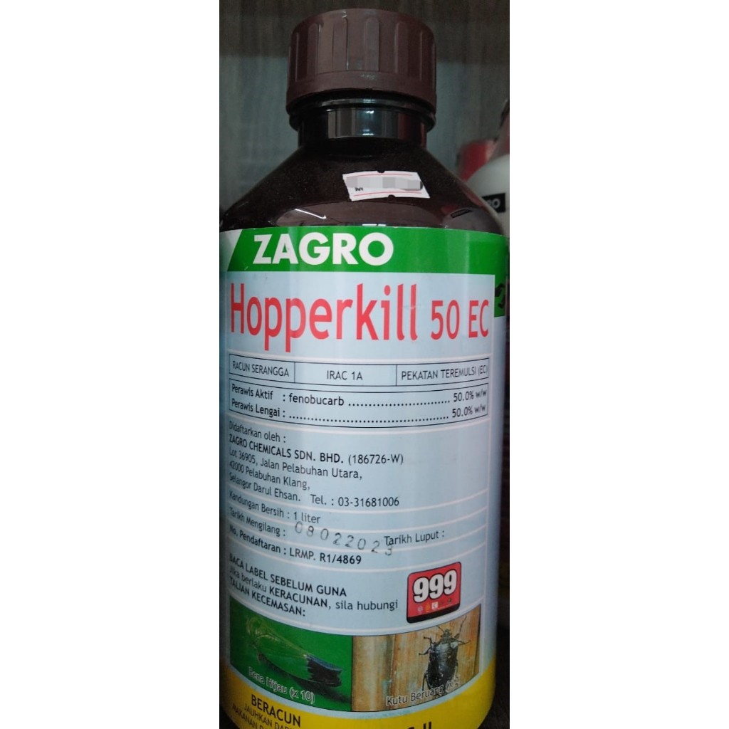 1L Hopperkill 50EC Fenobucarb 50% Carbamate Bena Perang Hijau Putih Racun Serangga Insecticide ...