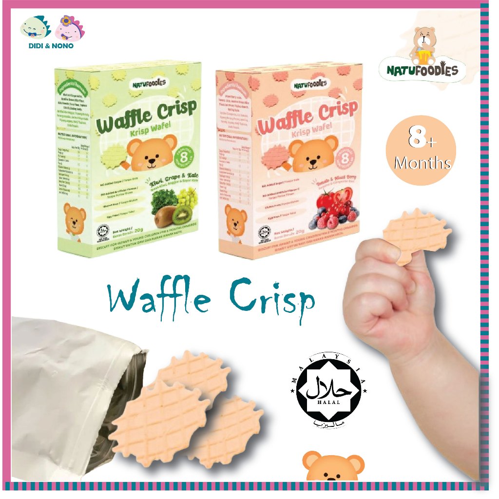 NATUFOODIES Waffle Crisp 20gm (8m+) HALAL Makanan Bayi Biskut Bayi ...