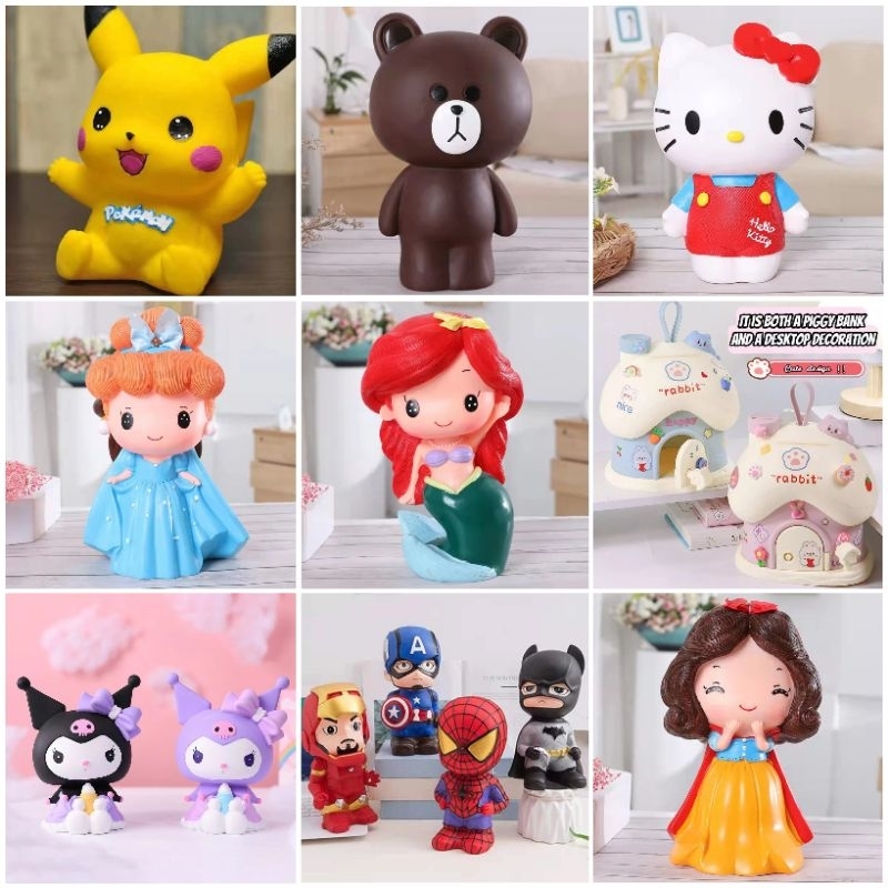 Cute Cartoon Coin Bank /DIY Color Creative Art Coin Bank/ Tabung Duit ...