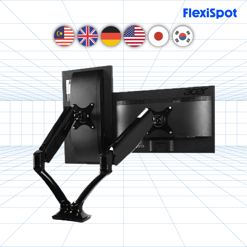 FLEXISPOT Malaysia - Single Monitor Mount F7 / Dual Monitor Mount F7D ...