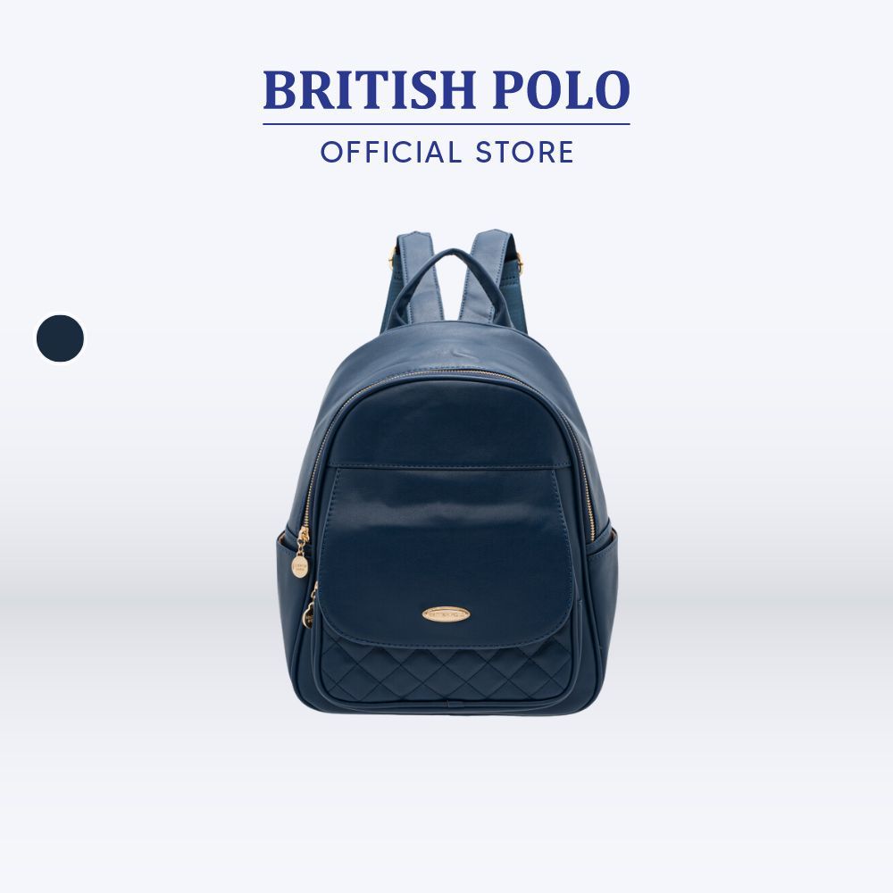 British Polo Natalie Women's PU Leather Waterproof Backpack | Shopee ...