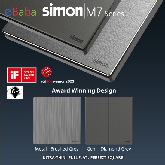 SIMON[European Brand] M7 Series Brushed Grey & Diamond Grey Switch ...