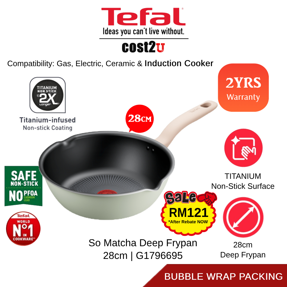 Tefal So Matcha Induction Multipan 28cm IH | G17966 (Non Stick Deep Frypan Kuali Besar Deep ...