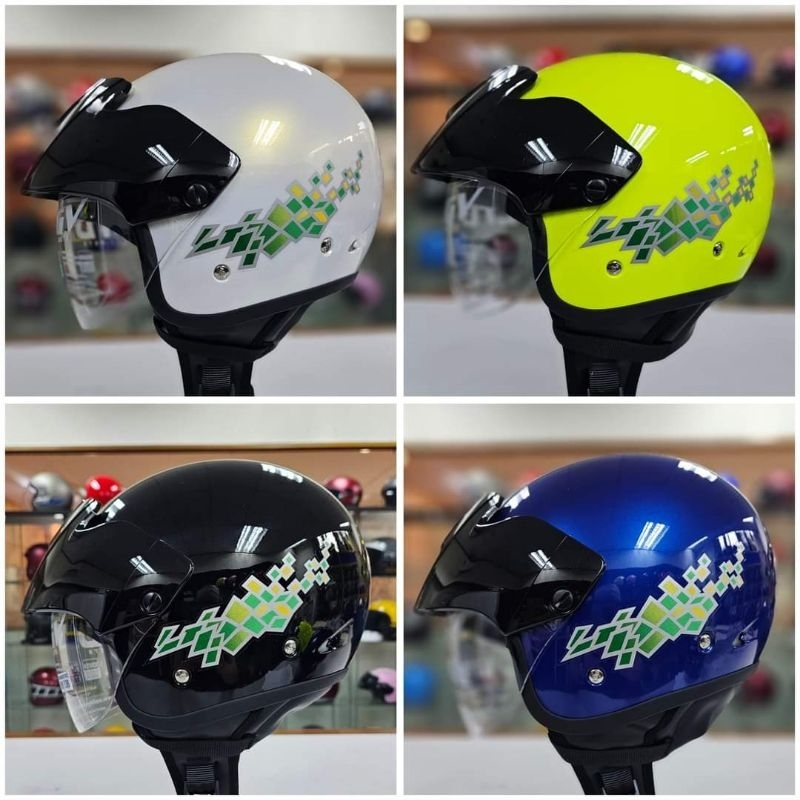 HELMET SGV RIDER 2 KETUPAT BALI STYLE MULTI COLOUR BLACK / DARK BLUE ...