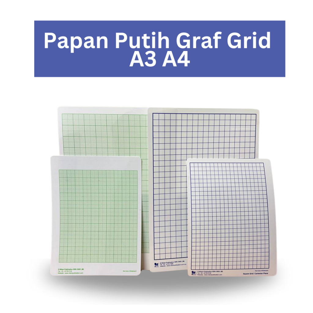 (ABM Nilam) Papan Putih Graf Grid A3 A4 | A3 A4 Graph Grid Board ...