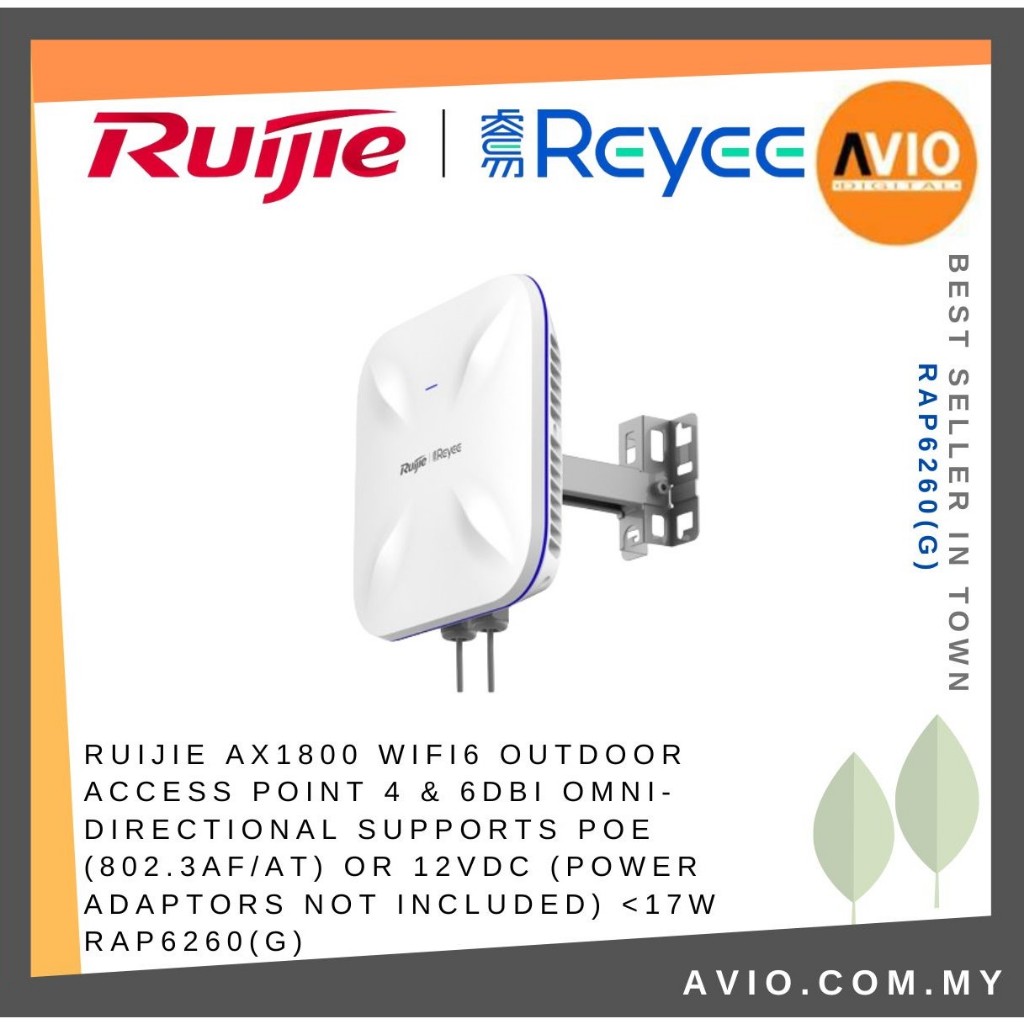 Ruijie AX1800 Wifi WiFi 6 Dual Band Gigabit Outdoor Weatherproof AP ...