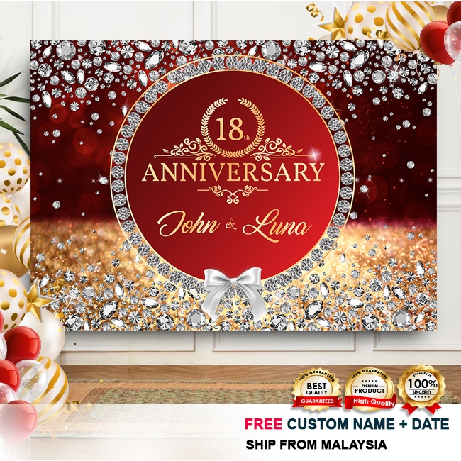 Banner / Anniversary Backdrop / Majlis Ulang Tahun - Anniversary ...