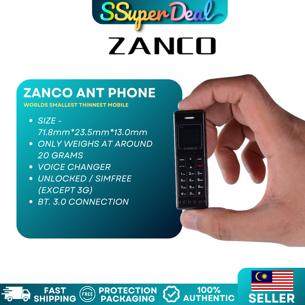 ZANCO Ant (World's Smallest Phone) | Shopee Malaysia