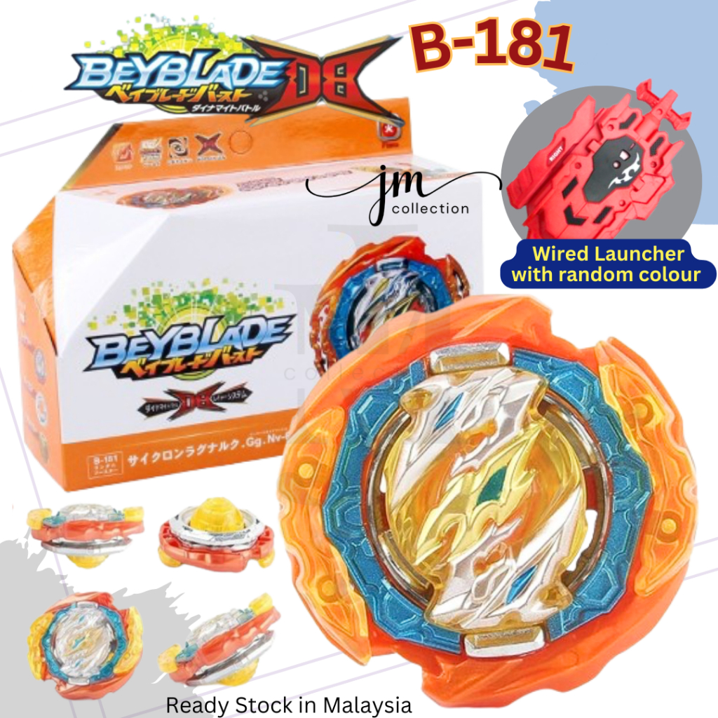 Beyblade Single Beyblade Burst B-181 Cyclone Ragnaruk with LR Launcher ...