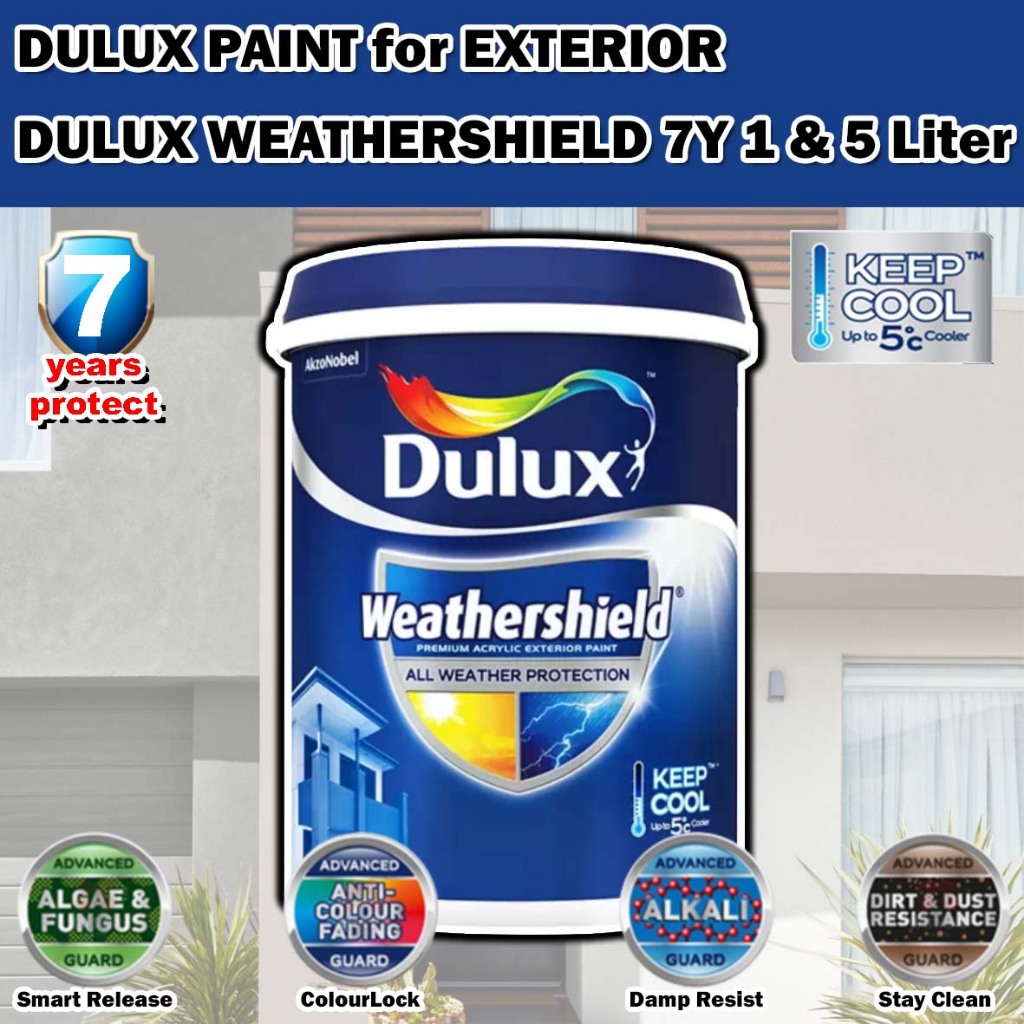 Dulux Weathershield Acrylic Exterior Wall Finish 5L West Coast Grey ...