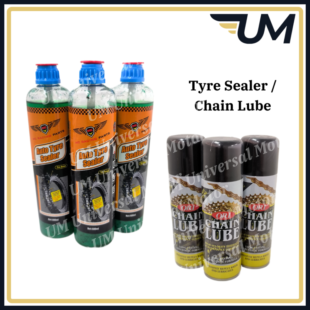 Tayar Gam Tayar ubat 500ml auto tyre sealer chain lube spray minyak ...