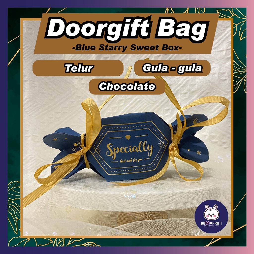 Blue Starry Sweet Box - Goodies Box - Kotak Cenderahati - Gift Box ...