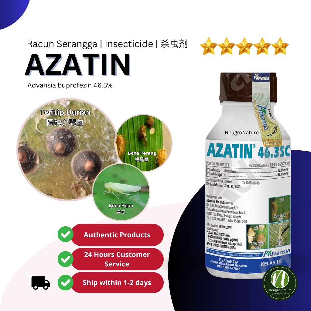 AZATIN 46.3SC (500ml) Buprofezin 46.3% - Racun Serangga Bena Perang ...