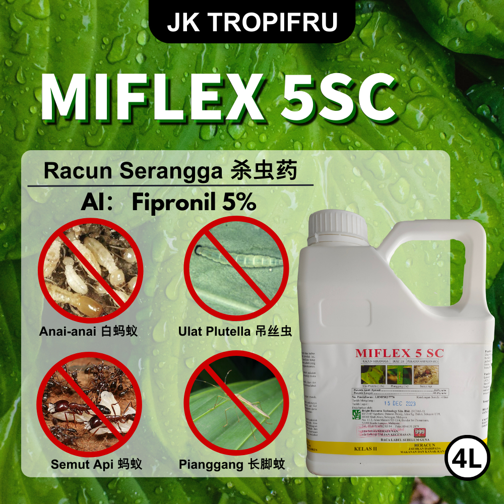 【Racun anai anai/Ulat Plutella】 MIFLEX 5SC（Fipronil 5%) （4L）Ubat Semut ...