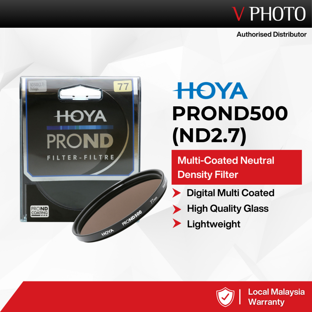 Hoya PROND500 (ND 2.7) Neutral Density Filter Camera Filter Camera Lens ...