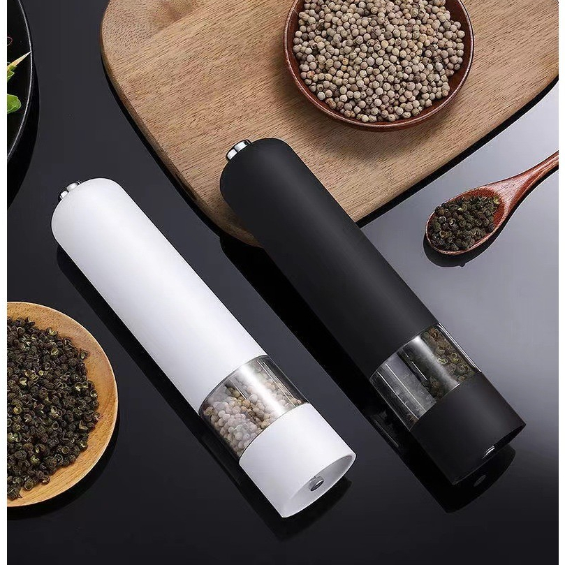 Electric Salt and Pepper Grinder Battery Powered with LED Light Pepper ...