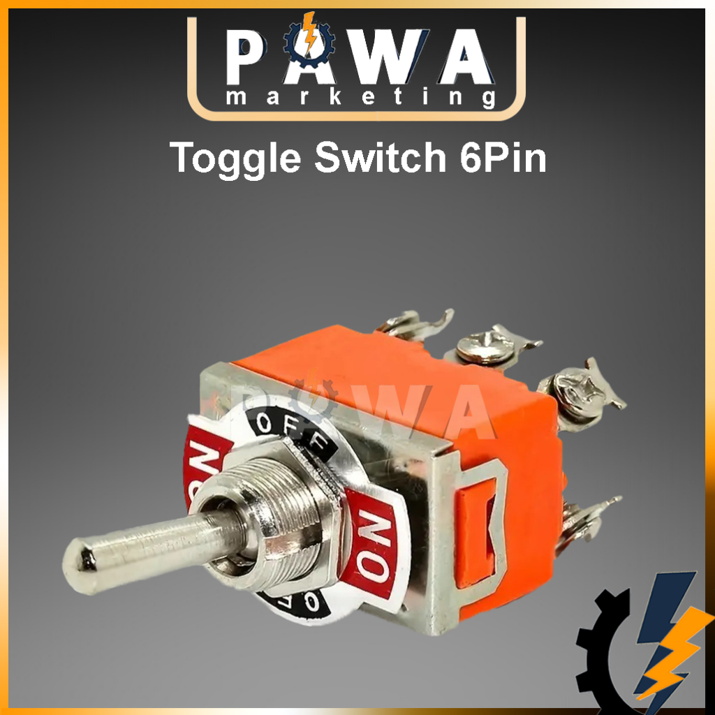 Pawa Toggle Switch 6 Pin On Off Switch Universal 12V 24V E-TEN 1322 5A ...